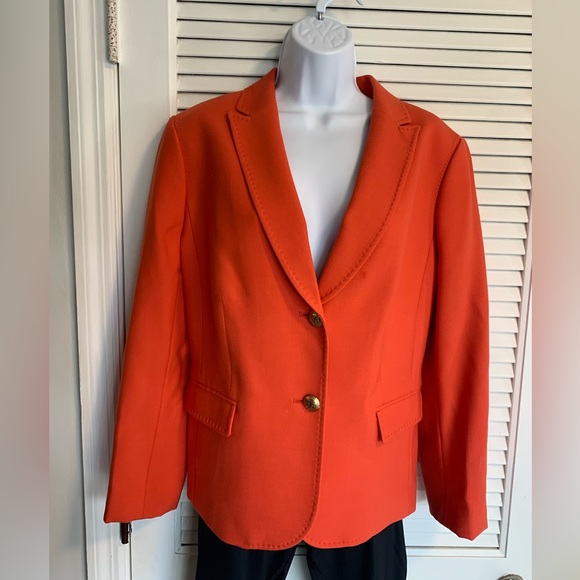 Talbots | Jackets & Coats | Talbots Womens Orange Wool Blend Lined ...